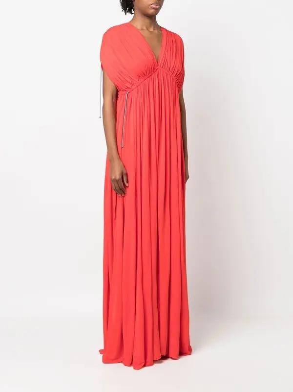 LANVIN V-neck Pleated Gown