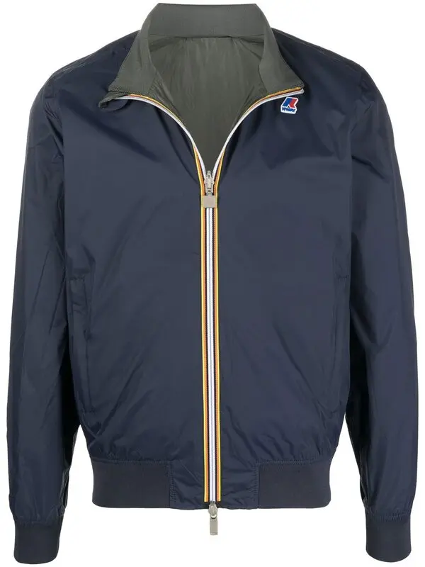 K-WAY Reversible Stripe-detail Jacket - Blue