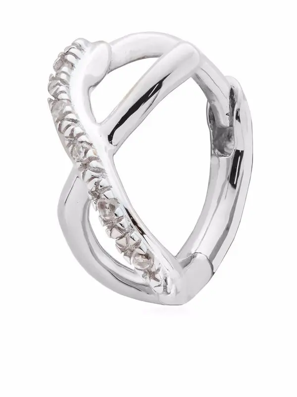Monica Vinader Riva Crossover Huggie Earrings - Silver