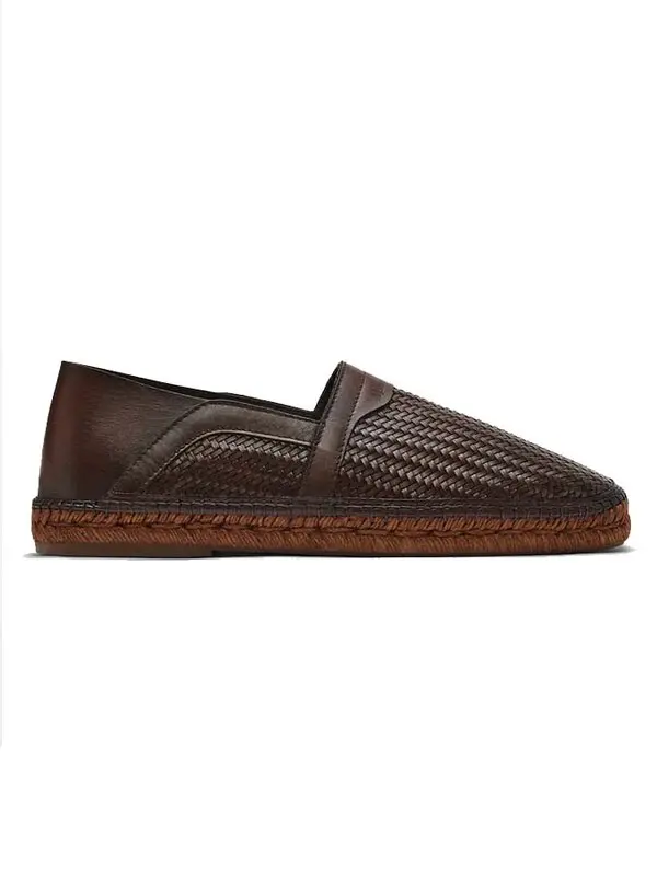 Massimo Dutti Woven Leather Espadrilles Limited Edition