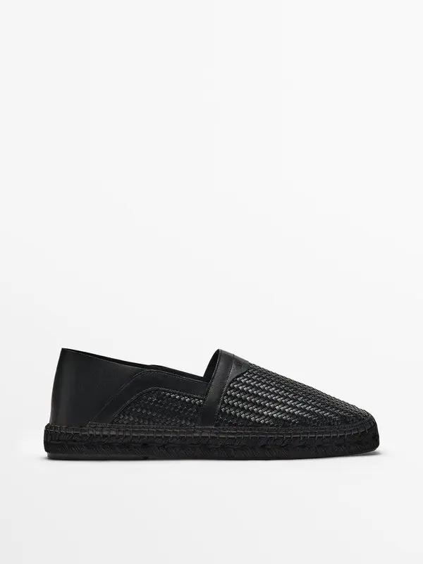 Massimo Dutti Woven Leather Espadrilles Limited Edition