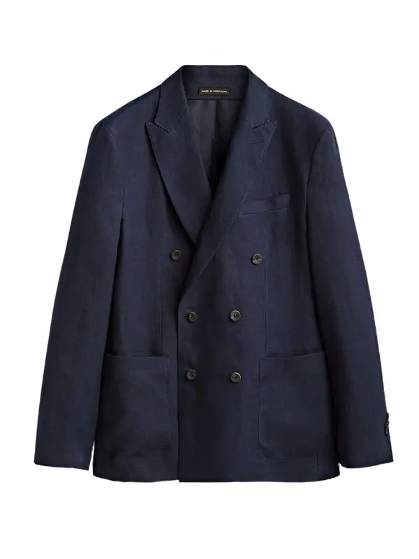 Massimo Dutti Double-breasted Linen Blazer Limited Edition