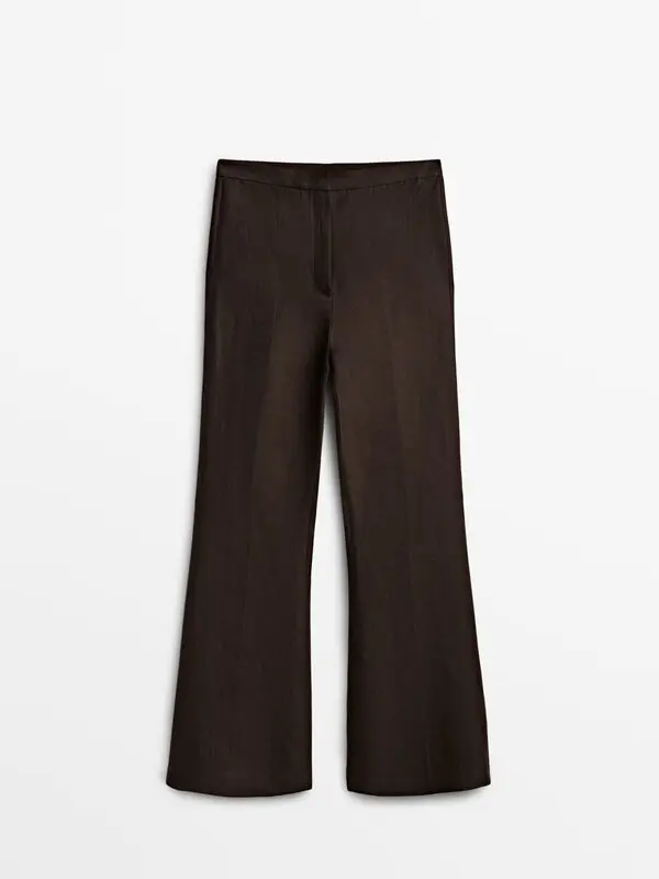 Massimo Dutti Wide-leg Pleated Trousers