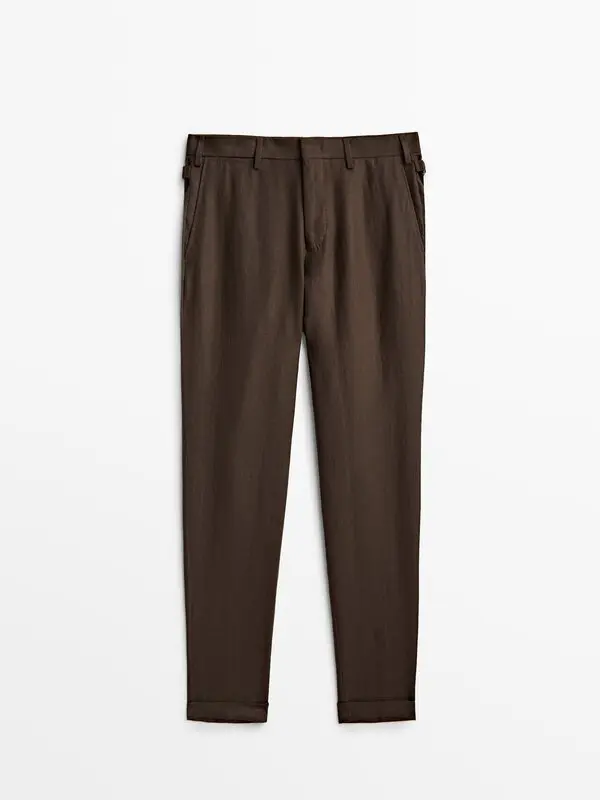 Massimo Dutti Linen Suit Trousers Limited Edition