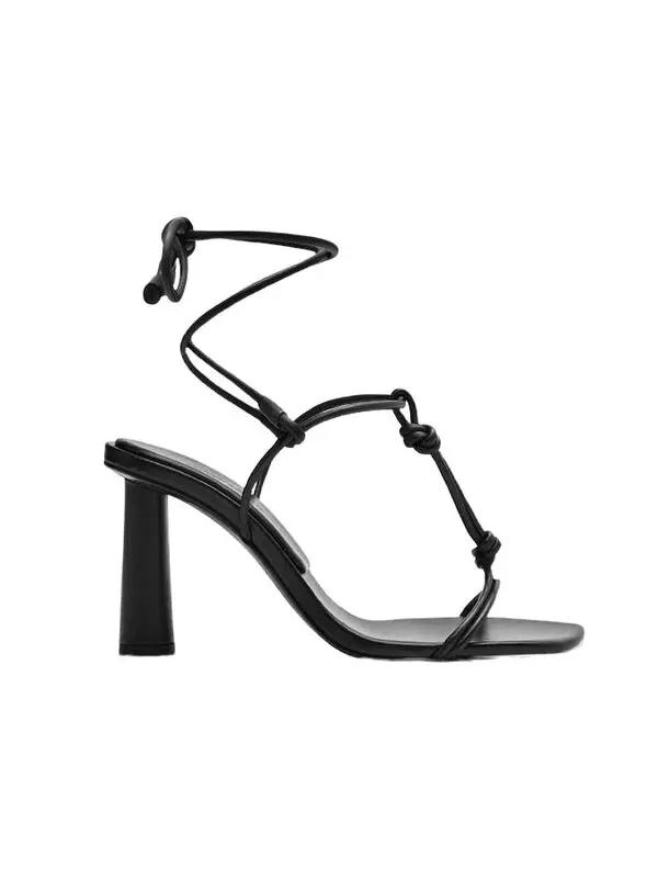 Massimo Dutti Leather Knotted Strap Sandals Limited Edition