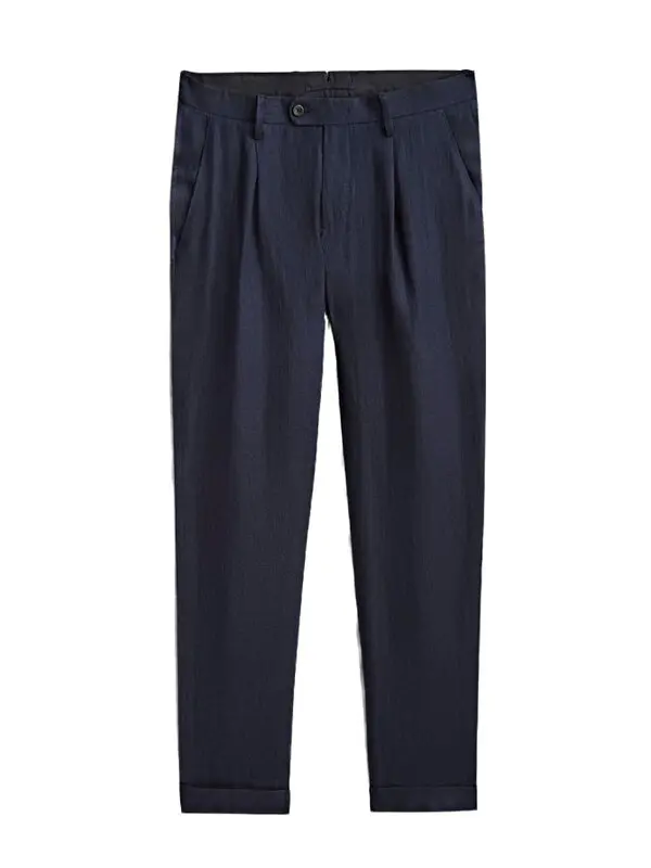 Massimo Dutti Twill Linen Trousers Limited Edition