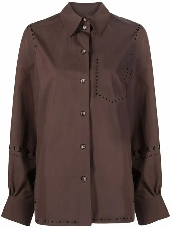 Nanushka Laser-cut Shirt - Brown