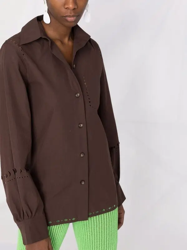 Nanushka Laser-cut Shirt - Brown