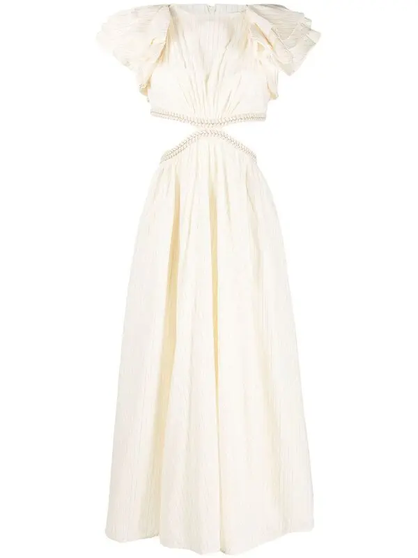 Zimmermann Cut-out Detail Pinstripe Dress - Neutrals