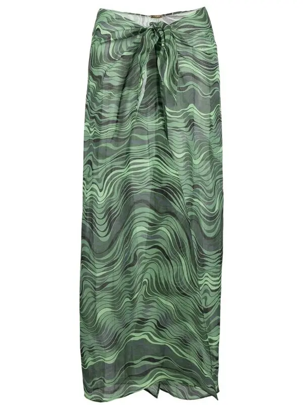 Cult Gaia Nila Cover-up Skirt - Green