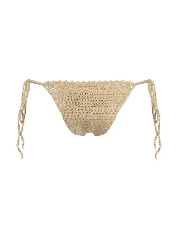 Cult Gaia Side-tie Crochet Bikini Bottom - Neutrals