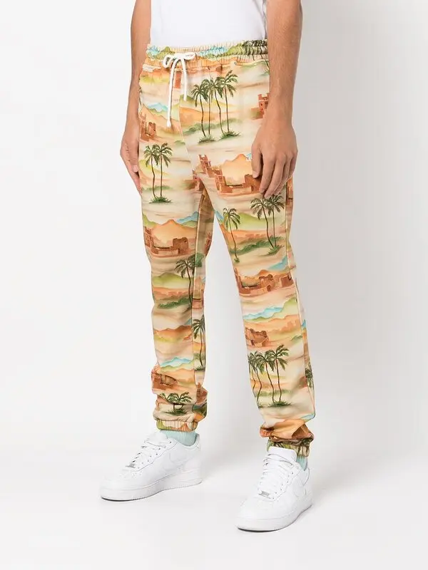 LES BENJAMINS Landscape-print Cotton Joggers