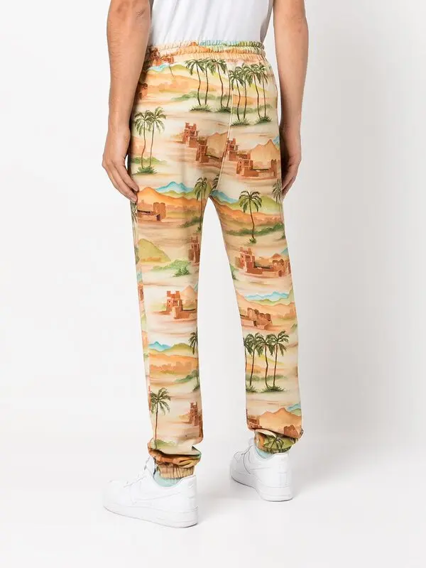 LES BENJAMINS Landscape-print Cotton Joggers