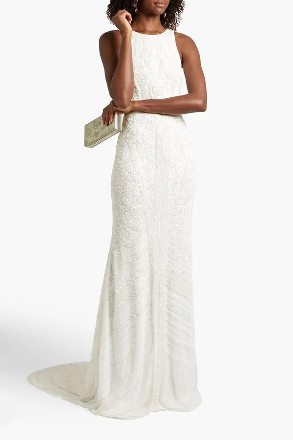 theia white beaded dress Theia Amanda Beaded Mini Dress In Crystal