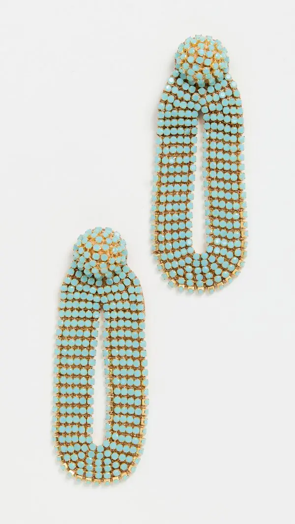 Deepa Gurnani Bianca Earrings - Turquoise