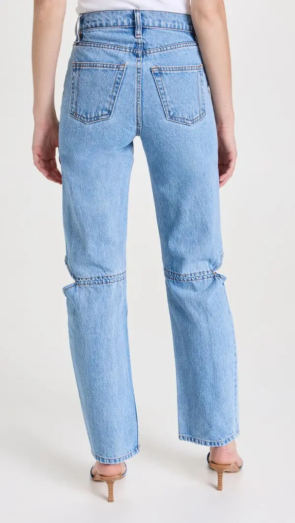 Still Here Cowgirl Jeans With Knee Cutouts - Vintage Blue