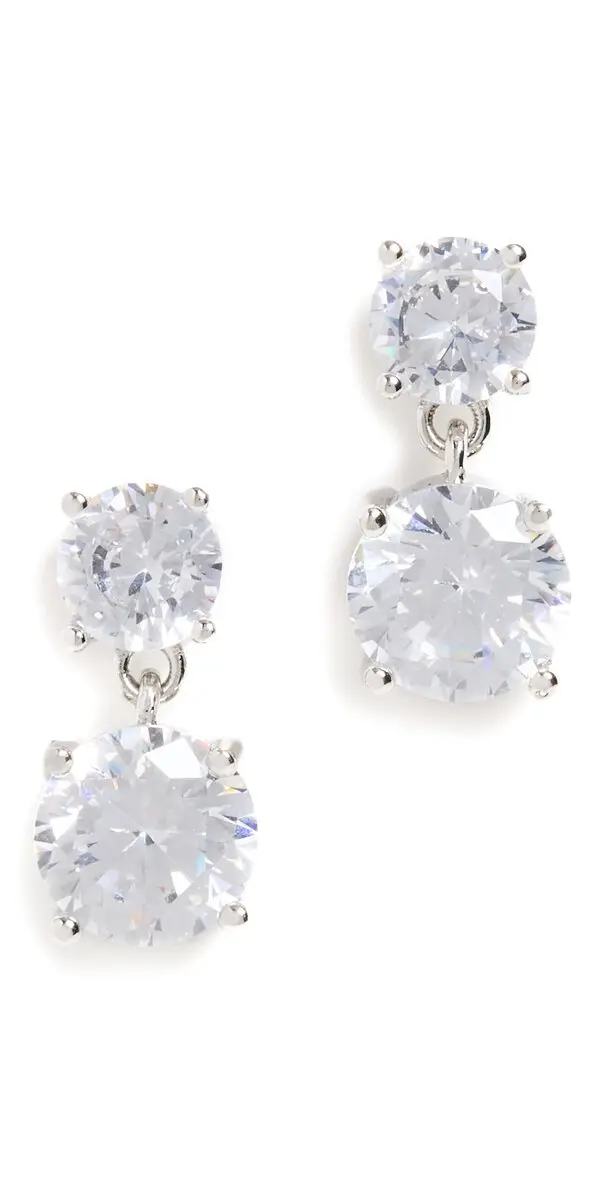 Shashi Cz Drop Earrings - White Gold