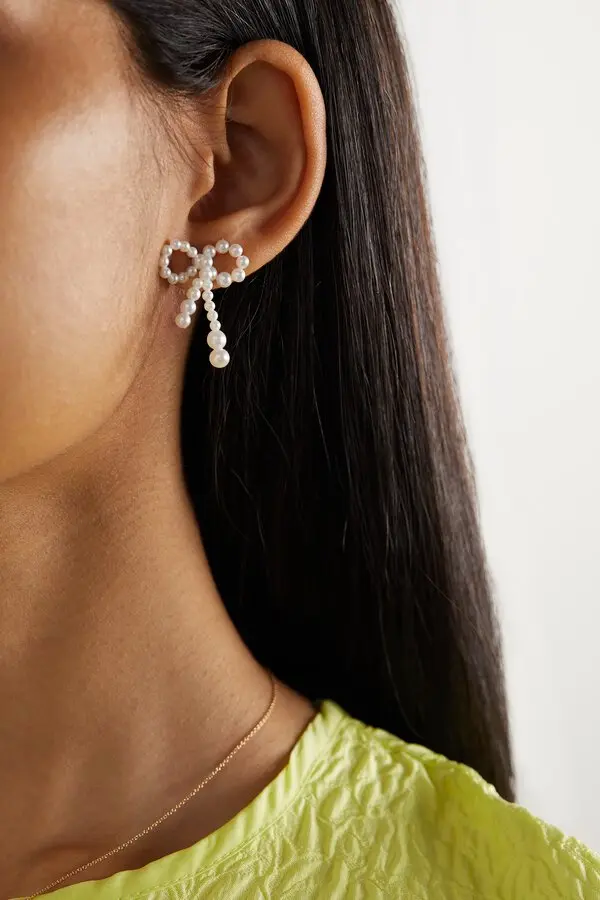 Sophie Bille Brahe Rosette De Perles 14-karat Gold Pearl Earrings