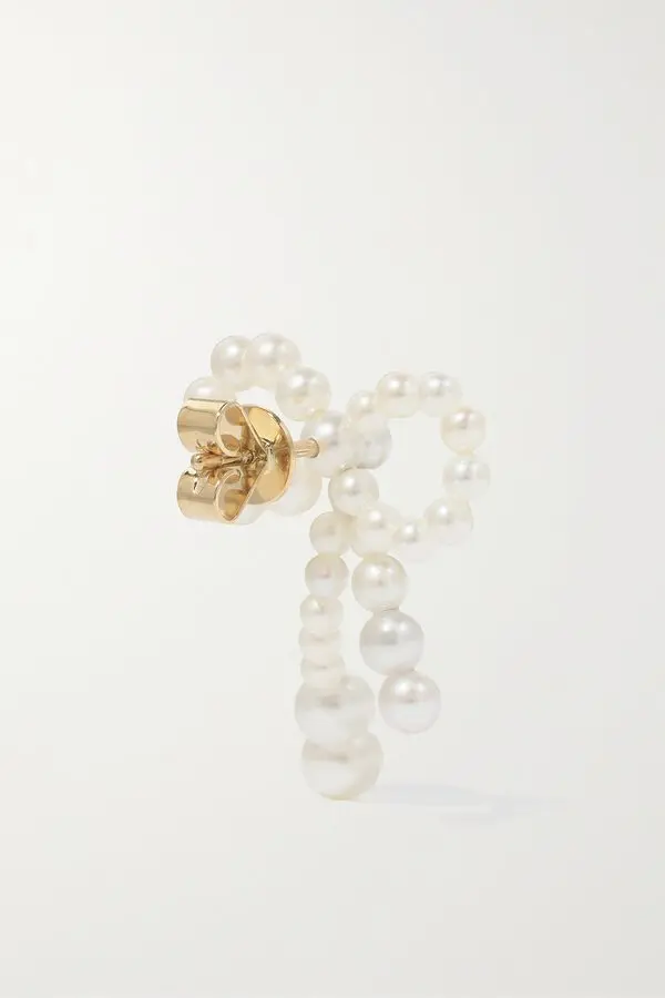 Sophie Bille Brahe Rosette De Perles 14-karat Gold Pearl Earrings