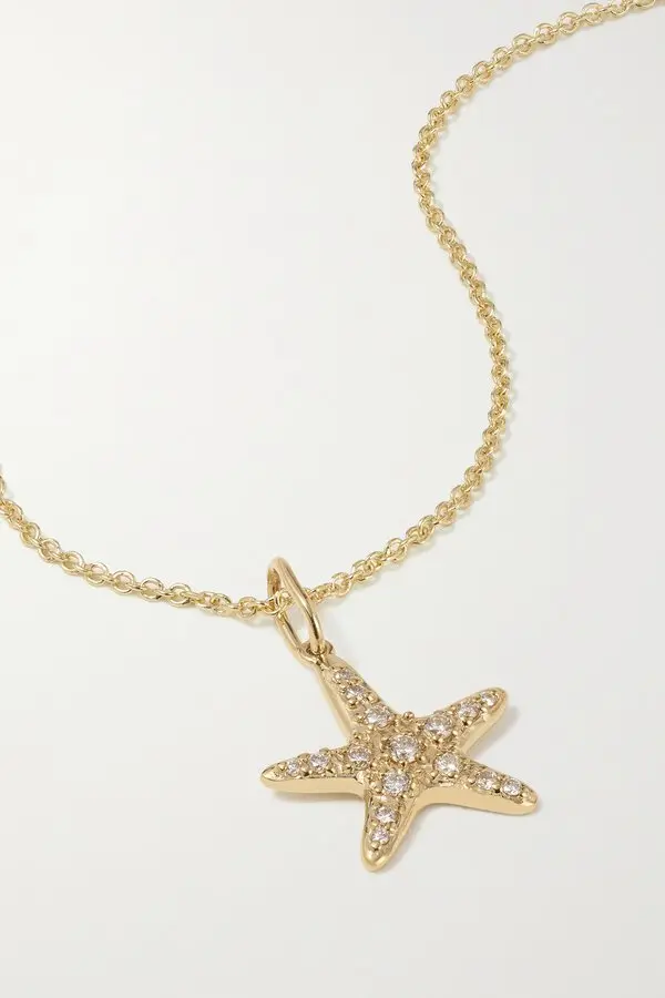 SYDNEY EVAN Starfish Diamond Necklace - Gold