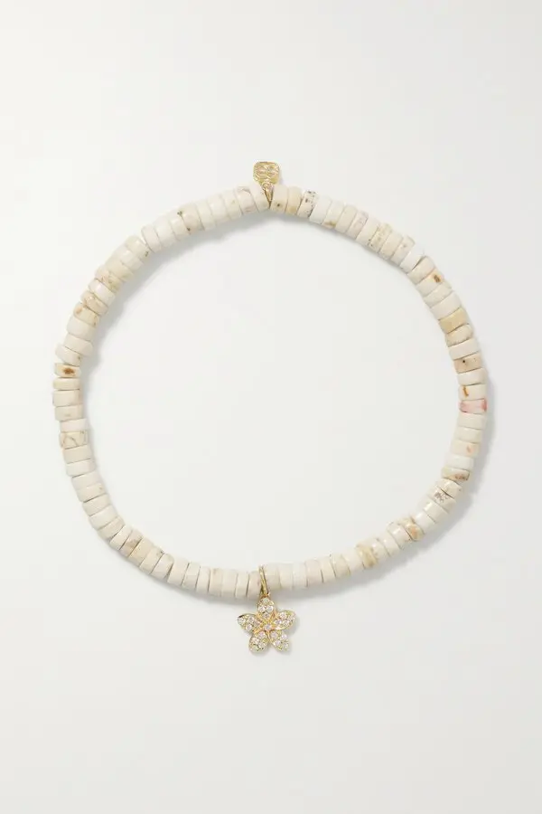 SYDNEY EVAN Small Plumeria Bracelet - White