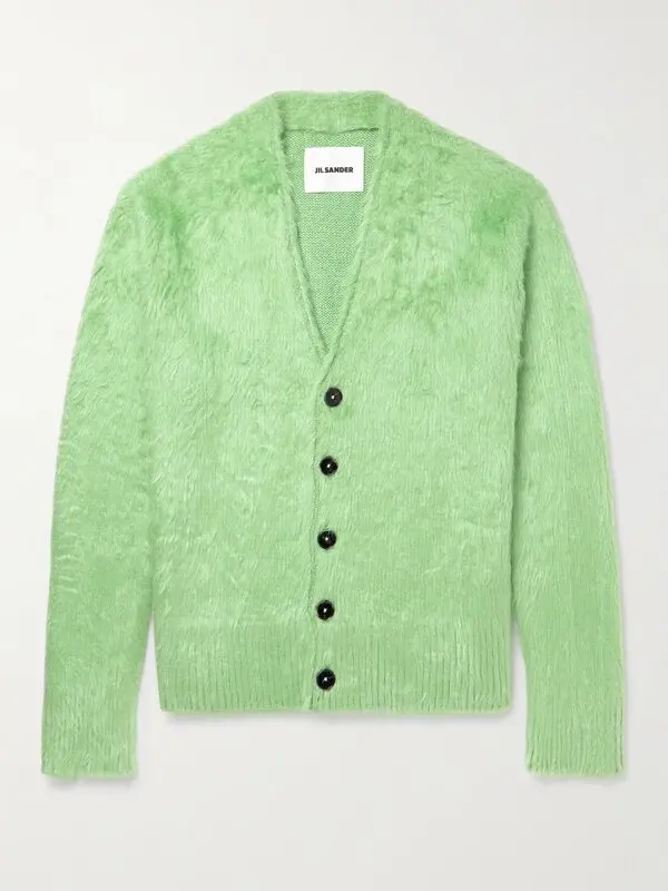 JIL SANDER Brushed Silk Cardigan - Green
