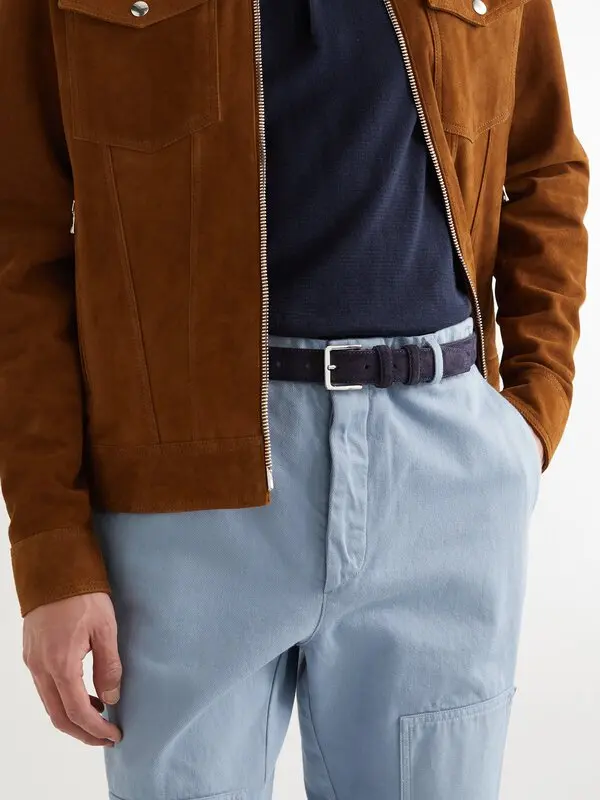 Mr P. 3cm Suede Belt - Blue
