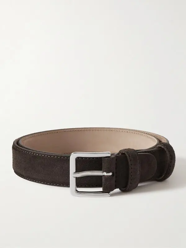 Mr P. 3cm Suede Belt - Brown
