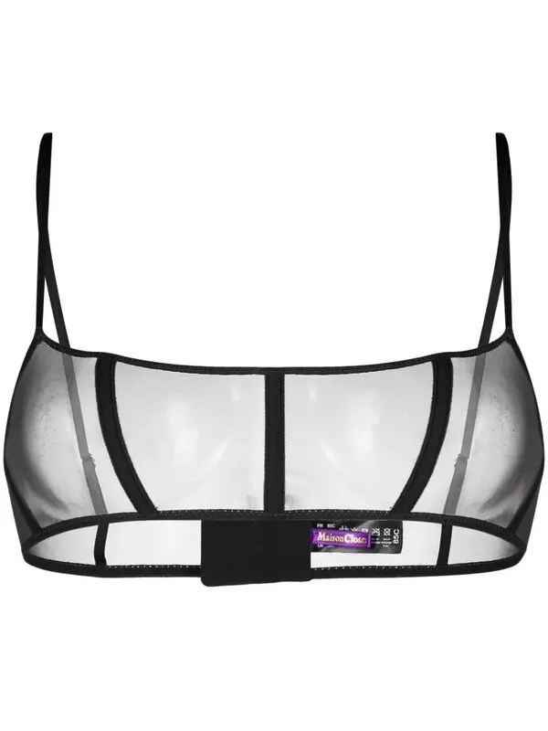 MAISON CLOSE L'amoureuse Sheer Bralette - Black