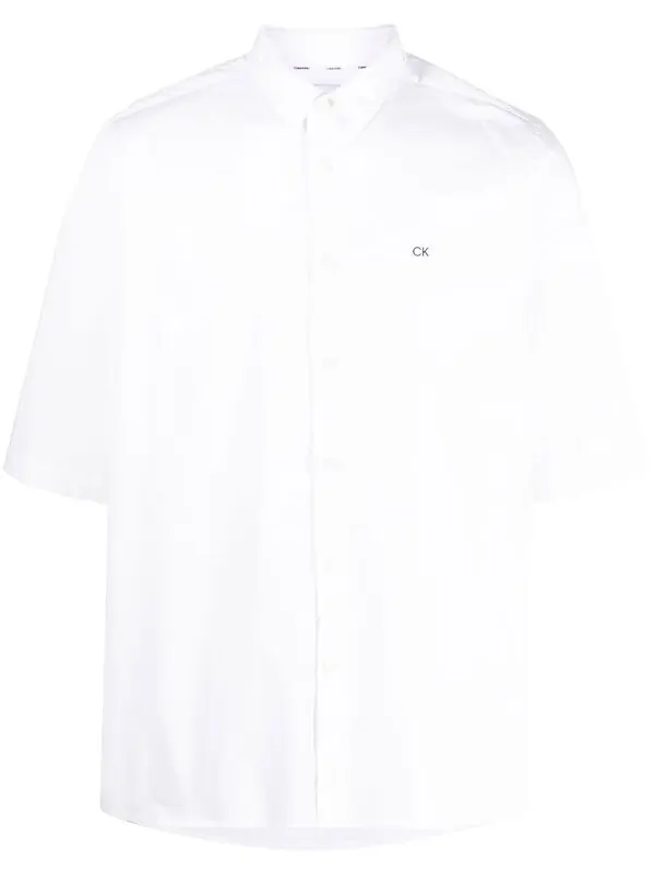 Calvin Klein Short-sleeve Stretch-cotton Shirt
