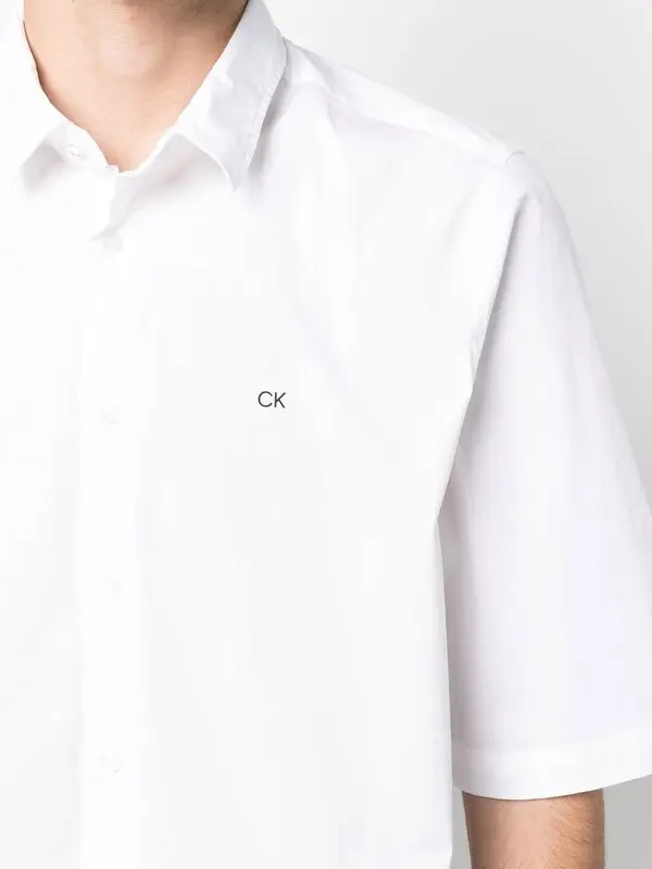 Calvin Klein Short-sleeve Stretch-cotton Shirt