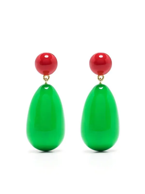 ESHVI Two-tone Drop Earrings - Green