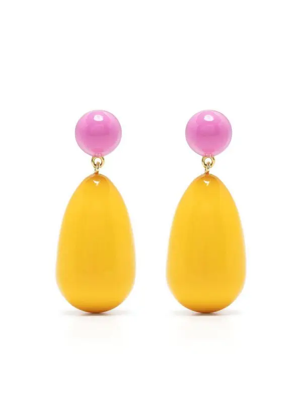 ESHVI Two-tone Tear Drop Earrings - Yellow