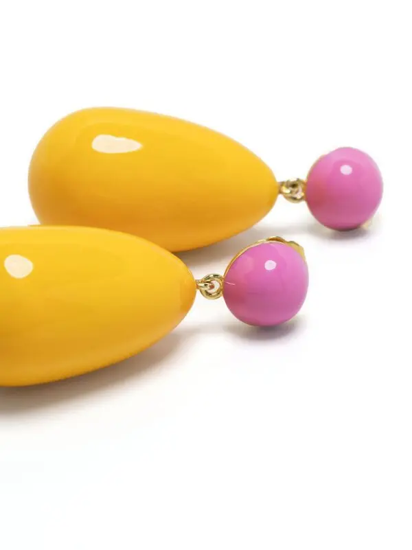 ESHVI Two-tone Tear Drop Earrings - Yellow