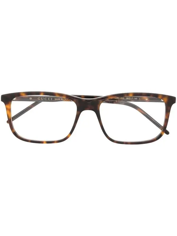 Gucci Rectangular Frame Glasses - Brown