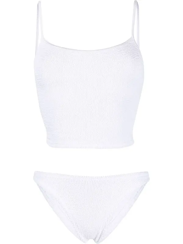 Hunza G Crinkle-knit Tankini Set