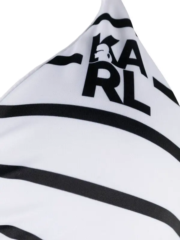 Karl Lagerfeld Striped Logo-print Bikini