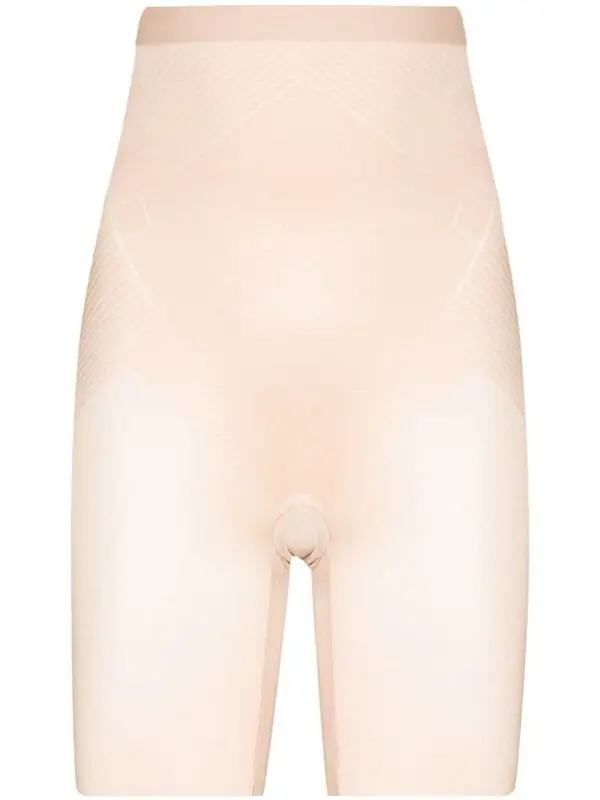 Spanx Thinstincts High-waist Mid-thigh Shorts - Neutrals