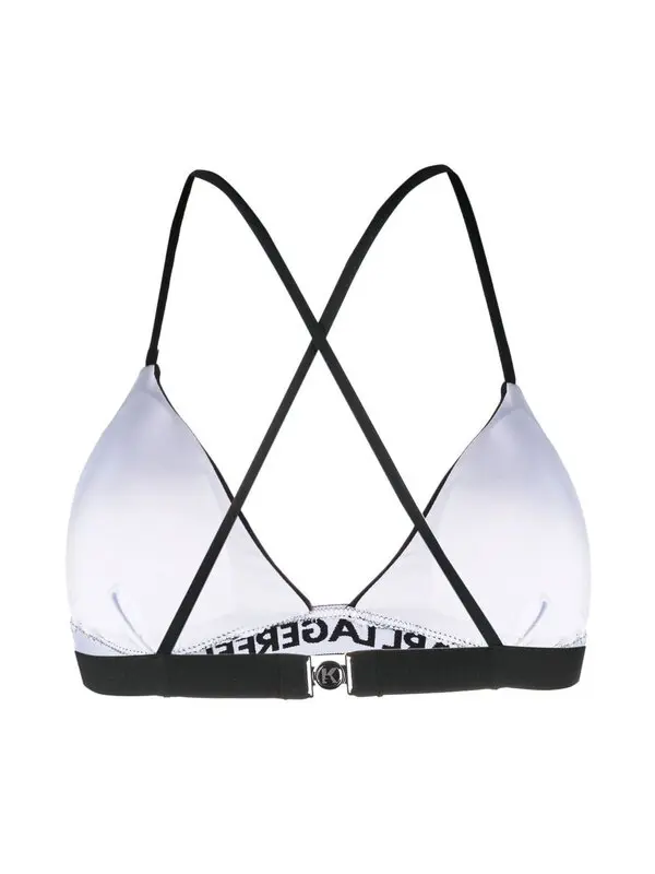 Karl Lagerfeld Logo-trim Triangle Bikini Top