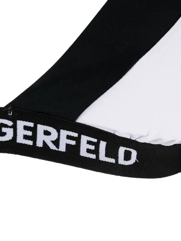 Karl Lagerfeld Logo-trim Triangle Bikini Top