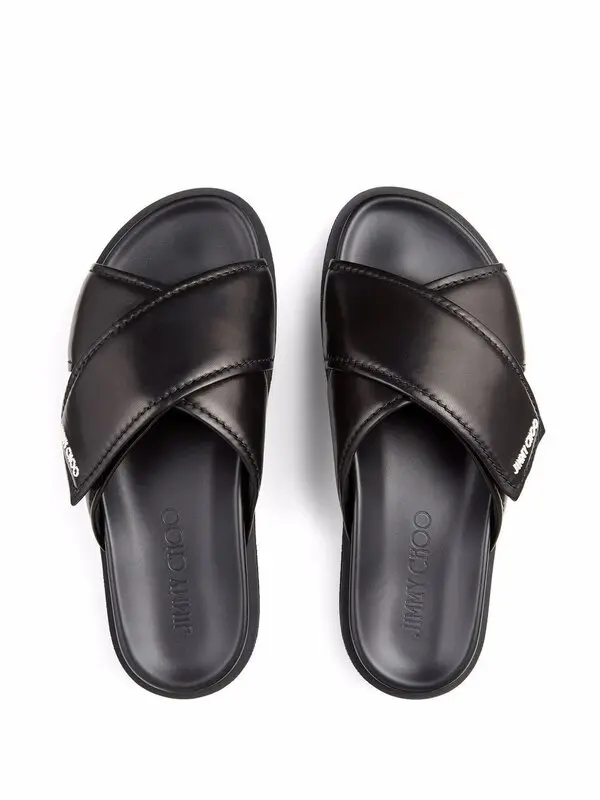 JIMMY CHOO Joel Crossover-strap Leather Sandals