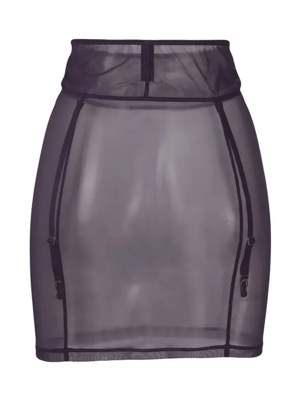 MAISON CLOSE Sheer-mesh Waspie Corset - Purple