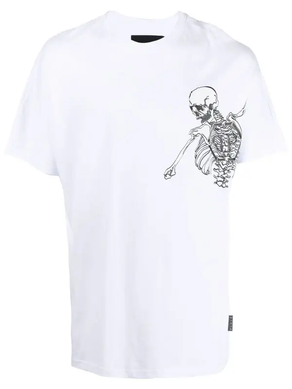 Philipp Plein Skeleton-print T-shirt - White