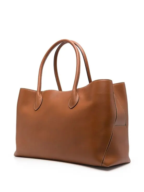 ASPINAL OF LONDON Logo-print Leather Tote Bag - Brown
