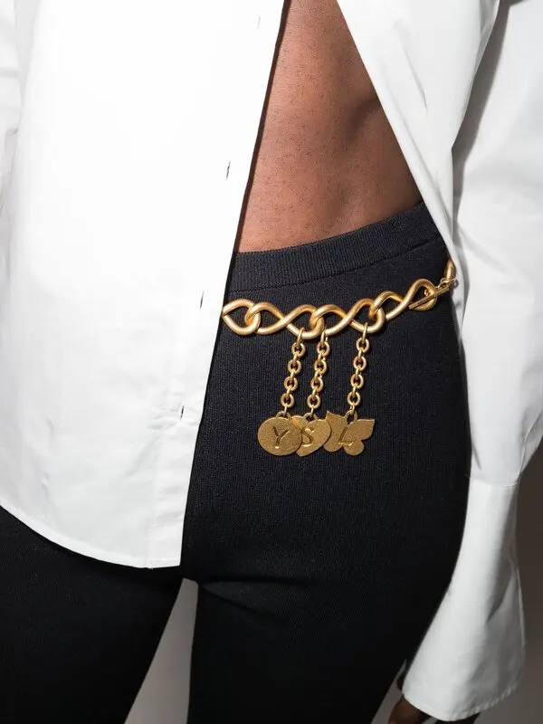 Saint Laurent Infinity Chain Charm Belt - Gold | Editorialist