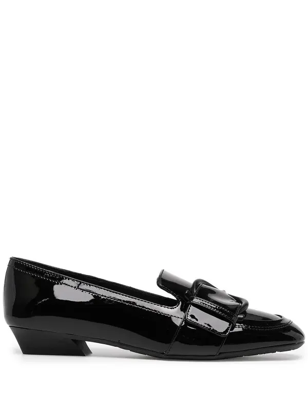 FERRAGAMO Buckle-detail Leather Loafers