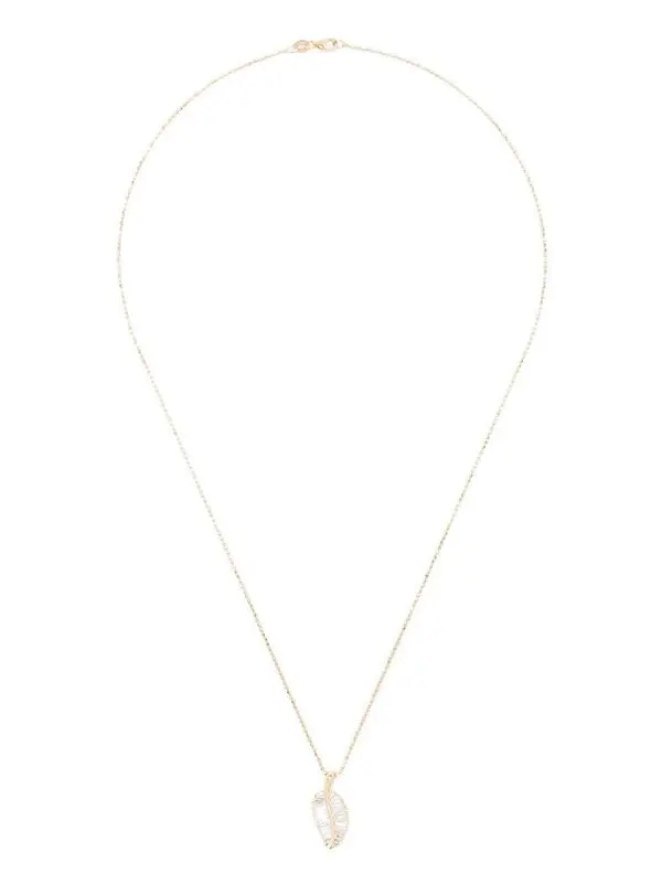 ANITA KO 18kt Yellow Palm Leaf Diamond Necklace