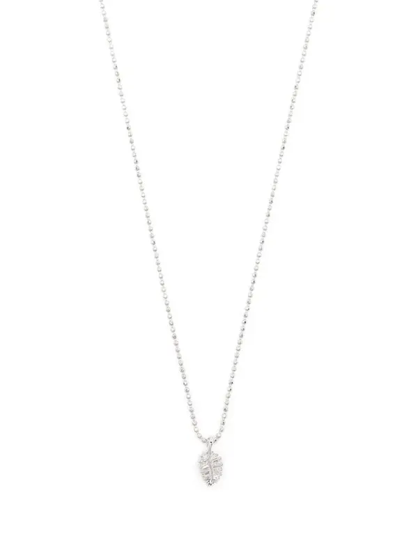 ANITA KO 18kt White Gold Diamond Palm Leaf Pendant Necklace - Silver