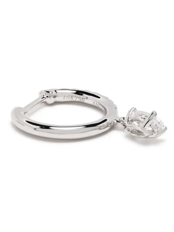 ANITA KO 18kt White Gold Diamond Drop Hoop Earring