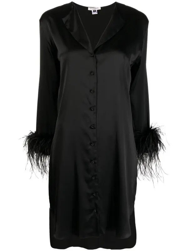 GILDA & PEARL Camille Feather-trim Shirt Dress